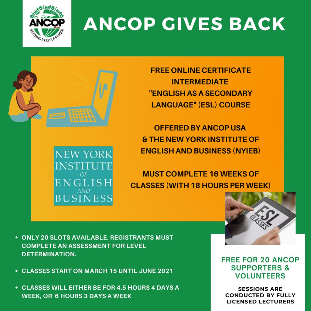 ANCOP Gives Back - Answering the Cry Of the Poor